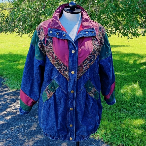 Blair | Jackets & Coats | Vintage Blair Colorful Patchwork Denim Jacket ...